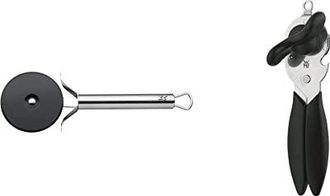 WMF Profi Plus Pizzaschneider 19,8 cm, Teigrad beschichtet & Dosenöffner mit Kapselheber 20 cm, Kunststoff, Cromargan Edelstahl spülmaschinengeeignet,Schw