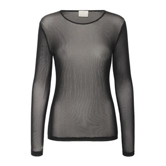 Kaffe Schwarzes Tiefes T-Shirt Top-Modell - - Tops - Damen - Schwarzk - M
