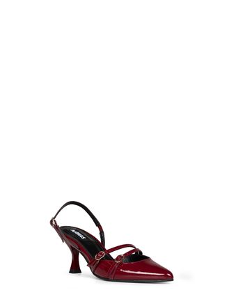Alohas Womens Slingback Pumps Joelle Patent Burgundy High Heel Shoes