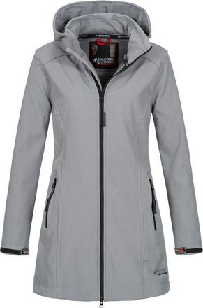 Alessandro Salvarini Softshelljacke Alessia lang mit abnehmbarer Kapuze