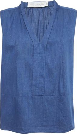 Victoria Beckham blouse sans manches &agrave; col v - Bleu