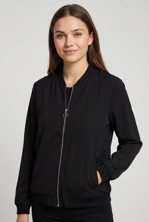 Vero Moda Kurzjacke VERO MODA VMCONNY, leichte Jacke f&uuml;r den &Uuml;bergang, Damen, Gr. XS, schwarz, Web, Obermaterial: 96% Polyester, 4% Elasthan, unifarben, normal,