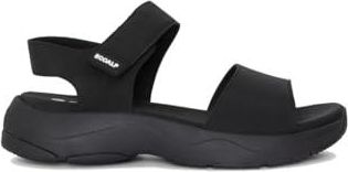 Ecoalf Sandales plateforme, bretelles réglables, noir, semelle épaisse antidérapante, Noir, 37 EU