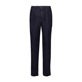 Boglioli Marineblaue Leinenhose mit geradem Schnitt - - Trousers - Herren - Blau - 2XL