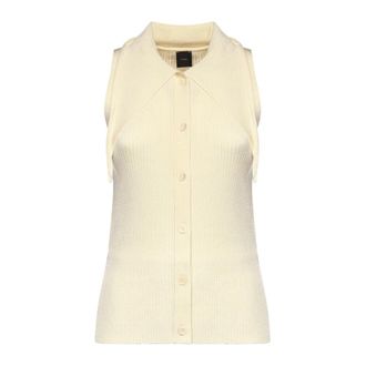 Pinko Neck-tie Ribbed Tank Top - - Blouses & Shirts - Damen - Beige - M