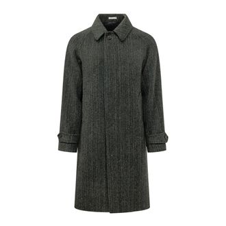 Breras Milano Zagabria Langer Mantel mit Fischgr&auml;tmuster - - Coats - Herren - Grau - S