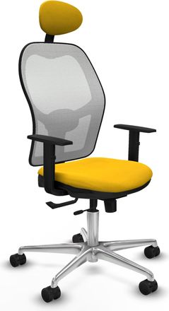 Piqueras y Crespo Arbeitscomputerstuhl mit 1D-Armen, h&ouml;henverstellbarer Lendenwirbelst&uuml;tze und festem Kopfteil, ausgestattet mit Syncro/Traslack und injiziertem Schaums