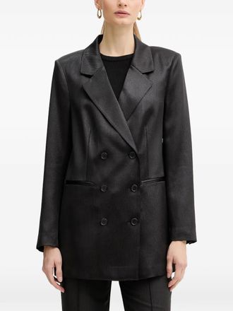 Guess Co haut ray&eacute; &agrave; boutonni&egrave;re crois&eacute;e - Noir