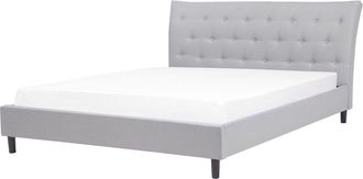 Beliani Beliani - Letto In Tessuto Grigio Chiaro Stile Chesterfield A Doghe 160 X 200 Cm Saverne