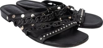 Herm&egrave;s Crossbody Bags - Hermes Black Leather Sandals (38,5) - Gr. unisize - in Schwarz - f&uuml;r Damen