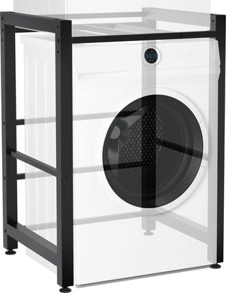 Clp Waschmaschinenregal Medina I Für Bis Zu 2 Haushaltsgeräte I Überbau Aus Stahl, Farbe:schwarz