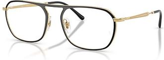 Ray-Ban Rb6548 Optics Arista Gold Fassung Klar Glas Polarisiert 53-19