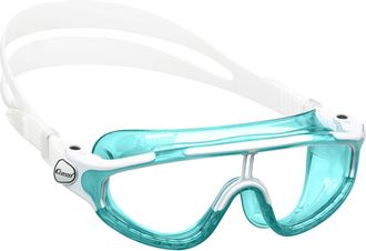 Cressi Baloo King Goggles - Einscheibenbrille zum Schwimmen, Schwimmbad und Schnorcheln, Aquamarin/Wei&szlig;, 7/15 Jahre, Junior Unisex