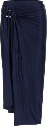 Paco Rabanne Femme, Jupes, Bleu, Taille: 36 FR Jupe Midi Portefeuille Drap&eacute;e