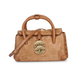 Zanellato Femme, Sacs, Brun, Taille: ONE Size Sac en cuir su&egrave;de marron