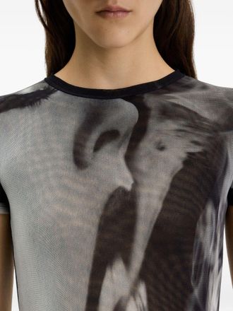 Jean Paul Gaultier Smoking Women Print T-Shirt - Black