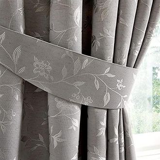 Curtina Bird Trail Jacquard Raffhalter für Vorhänge, Grau, 1 Paar