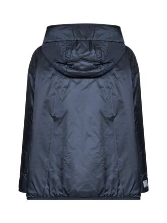Max Mara Womens Hooded Puffer Jacket Midnight Blue Polyester