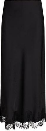 Object Jupe satin&eacute;e &agrave; bord en dentelle