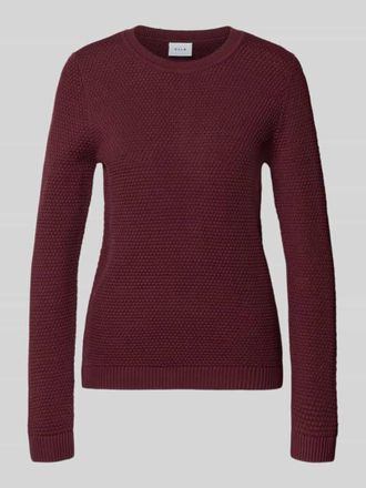 Vila Strickpullover mit Strukturmuster und Rundhalsausschnitt