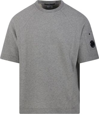 C.P. Company C.p. Company, Homme, Tops, Gris, Taille: S Light Fleece Short Sleeve SweaT-shirt