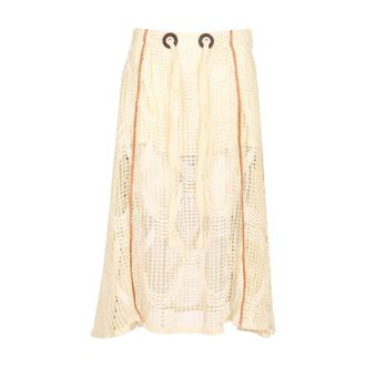 Durazzi Milano Mesh Midi Skirt - - Skirts - Damen - Beige - M