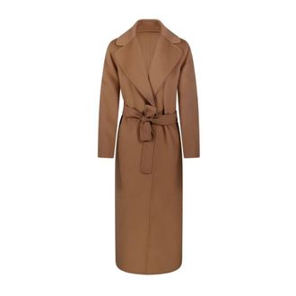 Max Mara Beiger Wollmantel mit Reverskragen - - Coats - Damen - Beige - S