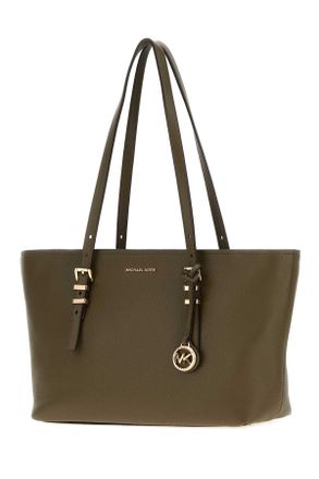 Michael Kors Womens Olive Green Leather Medium Quinn Shopping Bag Loden Borse A Mano