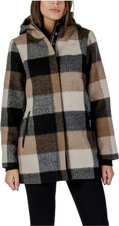 Street One Femme, Vestes, Multicolore, Taille: 48 FR Manteau en laine &agrave; carreaux avec capuche