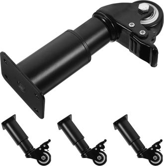 Hemobllo Alipis 4 St&uuml;ck H&ouml;henverstellbare Metallm&ouml;belbeine mit Lenkrollen Schwarz 145 160mm f&uuml;r Wohnzimmerm&ouml;bel Wie Sofas Schr&auml;nke und Betten Montagefreundlich