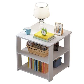 Generic 2er-Set Nachttisch-Beistelltisch Mit Stauraum, Kleiner Nachttisch for Schlafzimmer, Wohnzimmer, Sofa, Beistelltisch, Kompaktes Design (Farbe: Wei&szlig;)