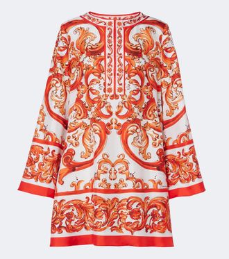 Dolce & Gabbana Cafetan Majolica en serg&eacute; de soie