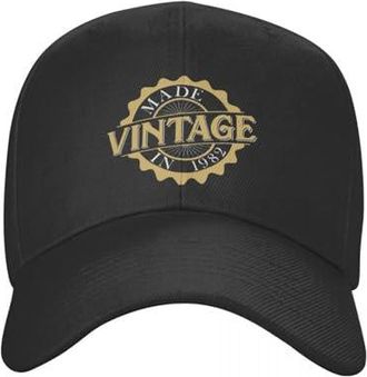 Generic Casquette de baseball personnalis&eacute;e fabriqu&eacute;e en 1982 avec dictons vintage pour homme et femme - R&eacute;glable - Cadeau de sport