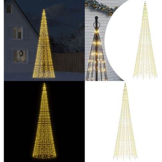 vidaXL LED-Weihnachtsbaum f&uuml;r Fahnenmast 1534 LEDs Warmwei&szlig; 500 cm - Vidaxl