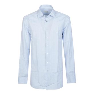 Etro Roma Long Sleeve Logo Shirt - - Shirts - Herren - Blau - 2XL