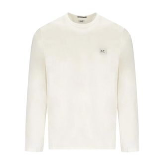 C.P. Company C.p. Company, Homme, Tops, Blanc, Taille: M T-shirt &agrave; Manches Longues en Gaze