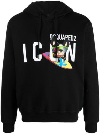 Dsquared2 hoodie à logo imprimé - Noir