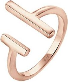 Elli Bague Femme Baguette Ouverte Minimale en Argent Sterling 925