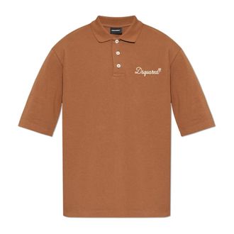 Dsquared2 Polohemd mit gesticktem Logo - - Tops - Herren - Braun - L