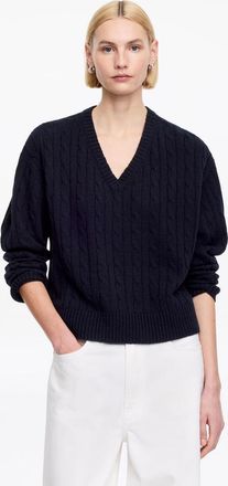 Arket Pullover Mit V-Ausschnitt Aus Reinem Kaschmir -Blau