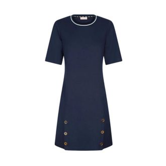 Liu Jo Blaues Jerseykleid mit Rundhalsausschnitt - - Dresses - Damen - Blau - S