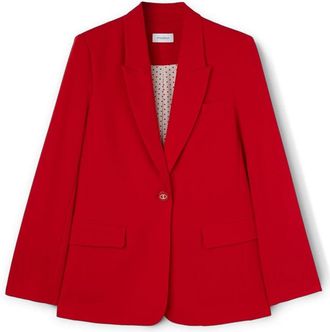 Motivi Femme, Vestes, Rouge, Taille: 38 FR Veste &agrave; simple boutonnage en cr&ecirc;pe