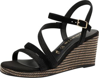 Tamaris Sandalette Damen Keilabsatz schwarz,EU 41