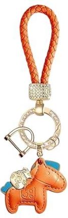 Generic Porte-cl&eacute;s &agrave; breloques avec motif cheval en cuir synth&eacute;tique et m&eacute;tal pour cadeaux et personnalisation Porte-cl&eacute;s en polyur&eacute;thane, b, taille unique