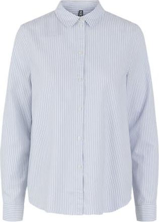 Pieces Pcirena Ls Oxford Shirt Noos, Blouse Femme, Multicolore (Bright White Stripes: Kentucky Blue), 40 (Taille fabricant: Medium)