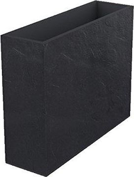 Eda Loft XL Volcania 63 l - Dekor Steinoptik - doppelwandig - Wasserauffangzone - 99 x 29 x 78 cm - Anthrazitgrau