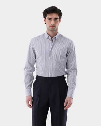 van Laack B&uuml;gelfreies Hemd kariert mit Button-Down Kragen