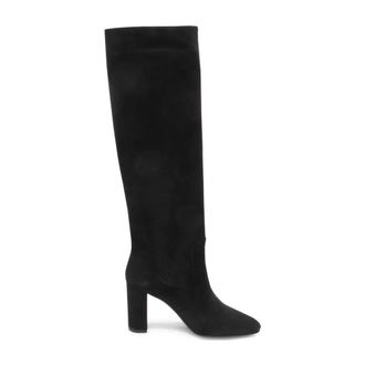 Via Roma 15 Schwarze Wildlederstiefel- 8 cm Absatz- Hergestellt in Italien - - Shoes - Damen - Schwarzk - 36 EU