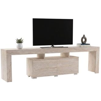 Dmora Fernsehschrank Andarna, St&auml;nder f&uuml;r Wohnzimmerfernseher, Niedriges Wohnzimmer-Sideboard, TV-St&auml;nderbasis, 180x31 h50 cm, Beige - Dmora