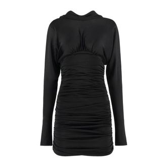 Saint Laurent R&uuml;ckenfreies Minikleid mit Raffungen - - Dresses - Damen - Schwarzk - L